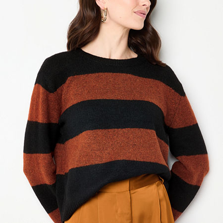Click here for Worthington Womens Crew Neck Long Sleeve Striped P... prices