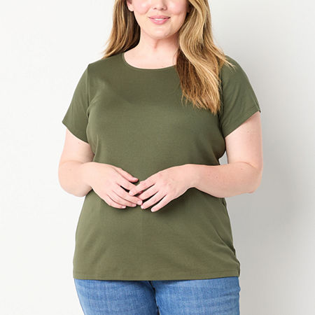 Click here for St. Johns Bay Womens Crew Neck Short Sleeve Plus T... prices