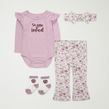 Click here for Baby Essentials Baby Girls 4-pc. Baby Clothing Set... prices