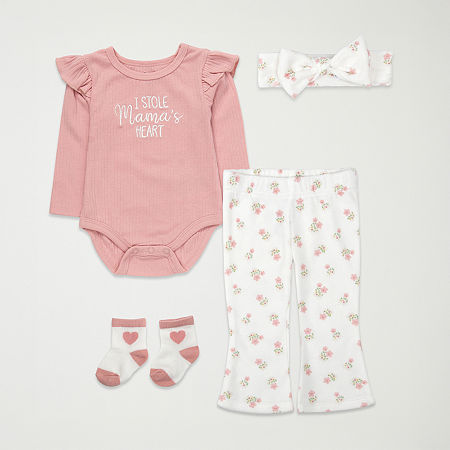 Click here for Baby Essentials Baby Girls 4-pc. Baby Clothing Set... prices