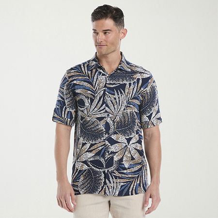 Click here for Cubavera Mens Pointillism Tropical Print Short Sle... prices