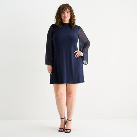 Click here for MSK Womens Plus 3/4 Sleeve Shift Dress  3x  Blue prices