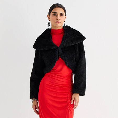 Click here for Perceptions Faux Fur Womens Long Sleeve Shrug  X-l... prices