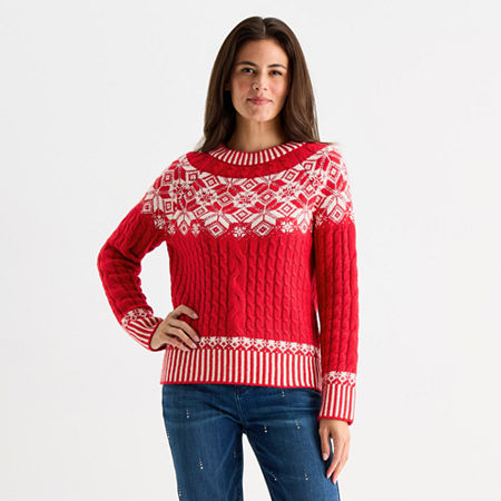 Click here for St. Johns Bay Womens Crew Neck Long Sleeve Pullove... prices