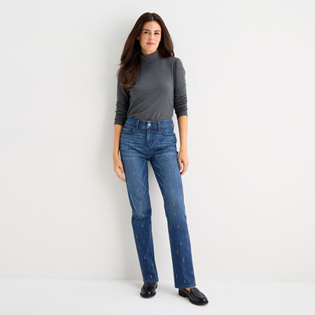 Click here for St. Johns Bay Womens Mid Rise Straight Leg Jean  8... prices