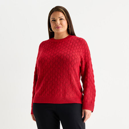 Click here for Liz Claiborne Plus Womens Crew Neck 3/4 Sleeve Pul... prices