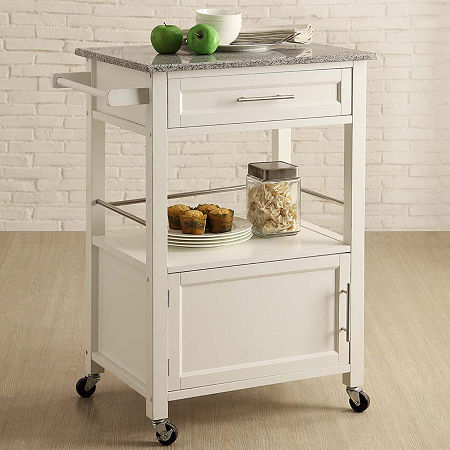 Click here for Brantley Granite Top Rolling Kitchen Cart with Tow... prices