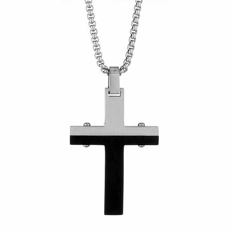 Click here for Mens Stainless Steel Cross 24 Inch Pendant Necklac... prices