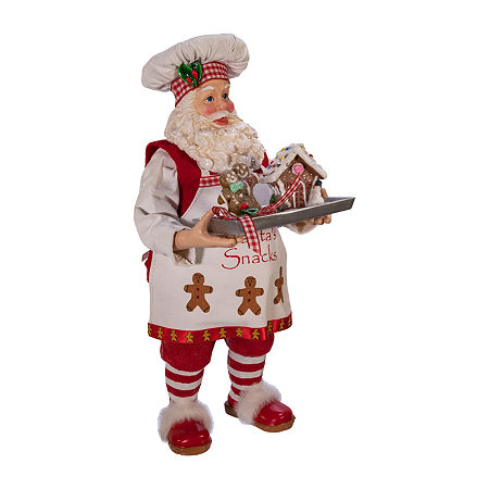 Kurt Adler 11-Inch Fabriche Gingerbread Chef Santa