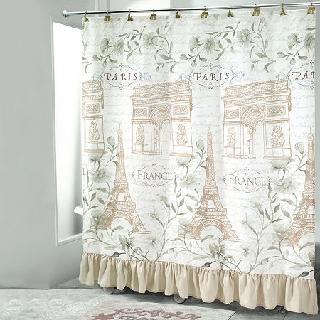 Avanti Paris Botanique Printed Shower Curtain  72 x 72 - Ivory