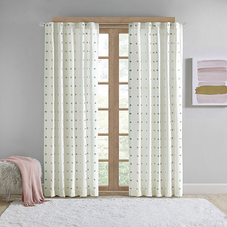 Intelligent Design Stella Dot Metallic Embroidered Lined Window Panel  50 x 84 - Multi