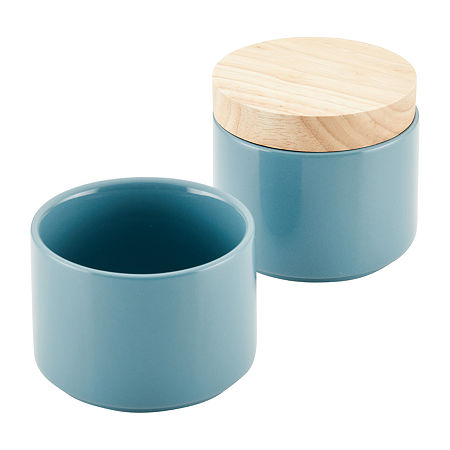Rachael Ray Ceramic Stacking Spice Box Set with Lid  2-Piece - Blue
