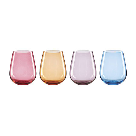 Oneida True Colors Stemless Wine Glasses  Set of 4 - Multi