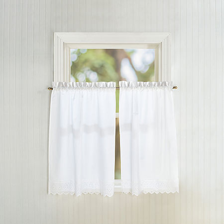 Click here for CHF Penny Eyelet 2-pc. Rod Pocket Window Tier  One... prices