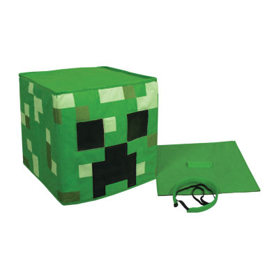 Little & Big Unisex Minecraft Creeper Headpiece Block Head Costume ...