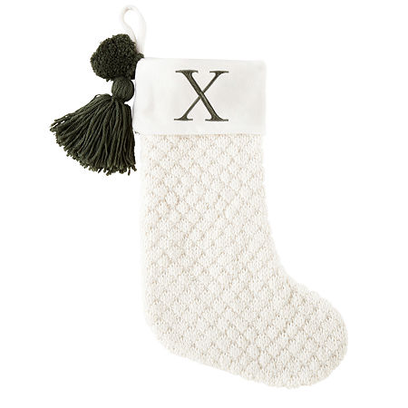 Click here for North Pole Trading Co. Ivory Knit Monogram Christm... prices