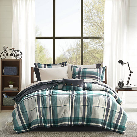 Intelligent Design Robbie 7-Pc. Comforter Set  Twin - Teal/Black