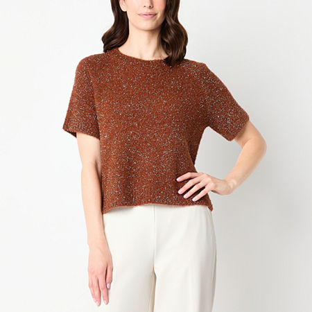 Click here for Worthington Womens Crew Neck Short Sleeve Pullover... prices