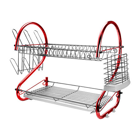 Click here for MegaChef 16 Two Shelf Dish Rack  One Size  Red prices