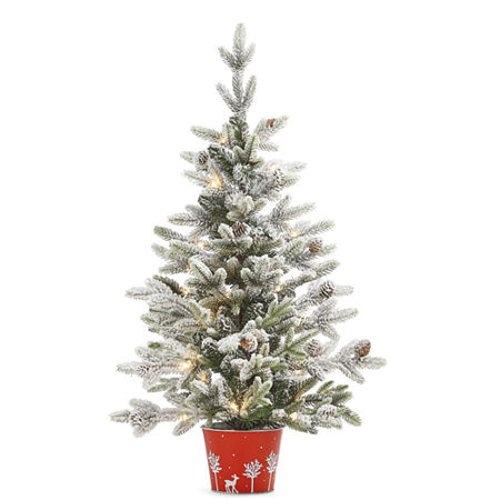 Click here for North Pole Trading Co. 36in Flocked Christmas Tabl... prices
