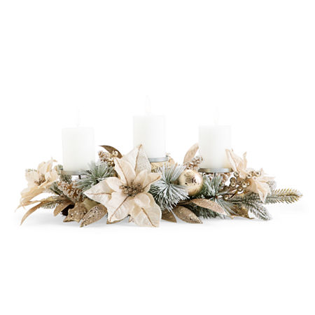 Click here for North Pole Trading Co. Poinsettia 3 Pillar Candle... prices