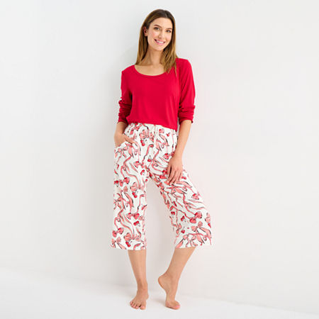 Click here for Sleep Chic Pajama Capri Pant  Large  White prices