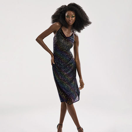 Click here for Bob Mackie Womens Sleeveless Sequin Midi A-Line Dr... prices