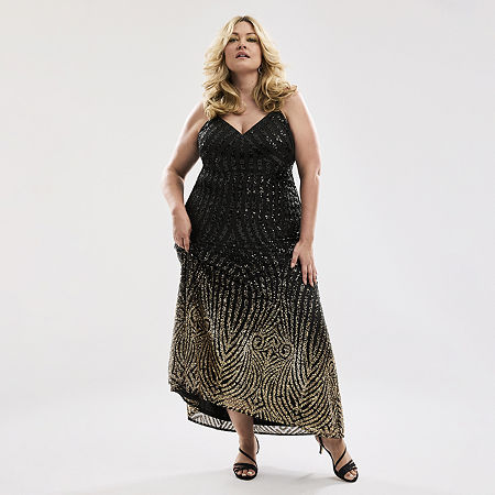 Click here for Bob Mackie Womens Plus Sleeveless Sequin Evening G... prices