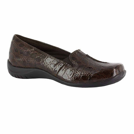 Easy Street Purpose Flats - Brown Patent Croco