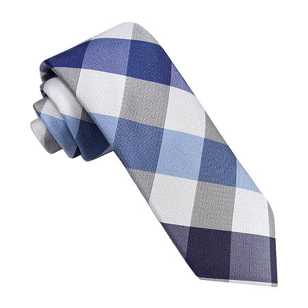 Click here for J. Ferrar Slim Plaid Tie  One Size  Blue prices