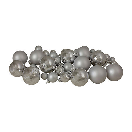 Click here for Northlight Silver Glass Ball 40-pc. Christmas Orna... prices
