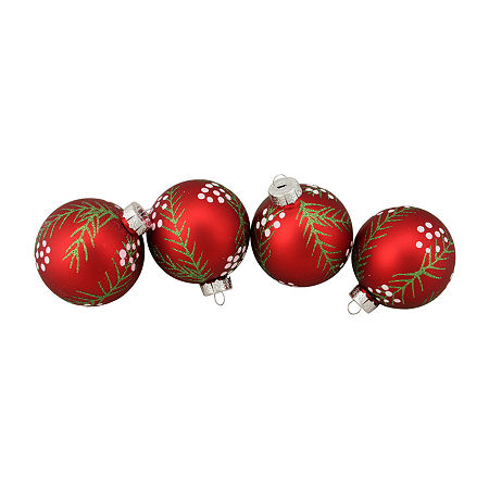 Click here for Northlight Red With Pine Needles Ball 4-pc. Christ... prices