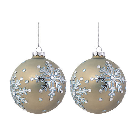 Click here for Northlight Snowflakes Glass Ball 2-pc. Christmas O... prices