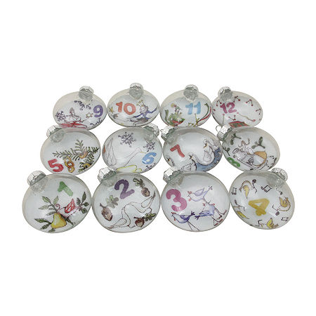 Click here for Northlight Glass Disc 12-pc. Christmas Ornament  O... prices