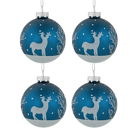 Click here for Northlight Glass Ball With Reindeer 4-pc. Christma... prices