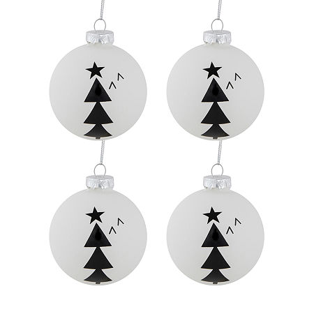 Click here for Northlight Glass Ball With Trees 4-pc. Christmas O... prices