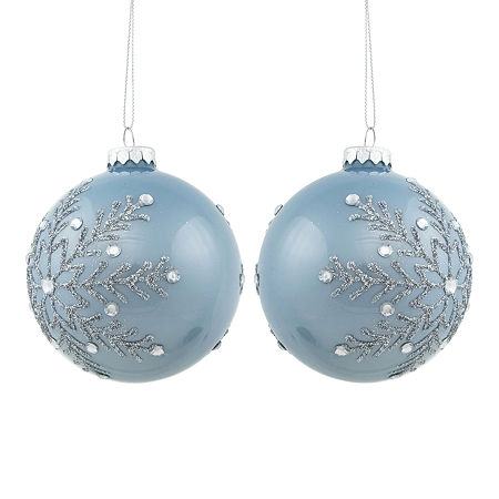 Click here for Northlight Snowflakes Glass Ball 2-pc. Christmas O... prices