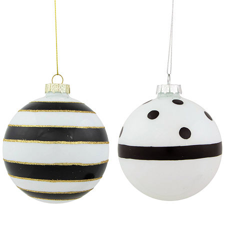 Click here for Northlight Striped Glass Ball 2-pc. Christmas Orna... prices