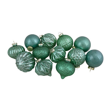 Click here for Northlight Green Finial And Glass Ball 12-pc. Chri... prices