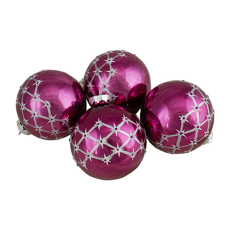 Click here for Northlight Pink Glass Ball 4-pc. Christmas Ornamen... prices