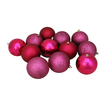 Click here for Northlight Pink 4-Finish Ball 12-pc. Christmas Orn... prices