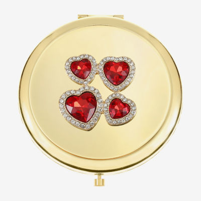Monet Jewelry Gold Tone Heart Compact Mirror, Color: Red - JCPenney
