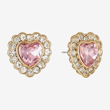 Click here for Monet Jewelry Red Glass 19.5mm Heart Stud Earrings... prices