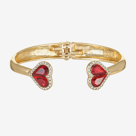 Click here for Monet Jewelry Womens Red Glass Heart Bangle Bracel... prices
