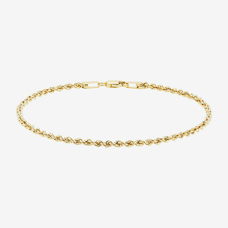 Click here for Womens 10K Gold 7.5 Inch Hollow Rope Chain Bracele... prices
