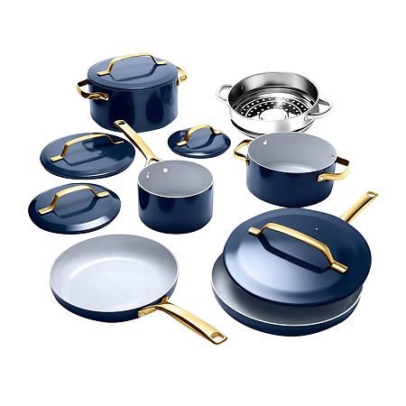 Modern 11-Piece Ultra Performance Ceramic Nonstick Cookware Set - Navy
