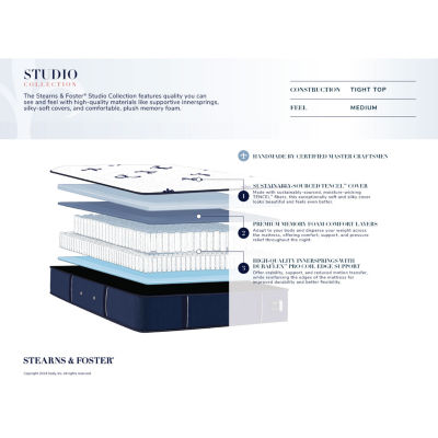 Stearns and Foster® Studio Medium Tight Top - Mattress Only, Color ...