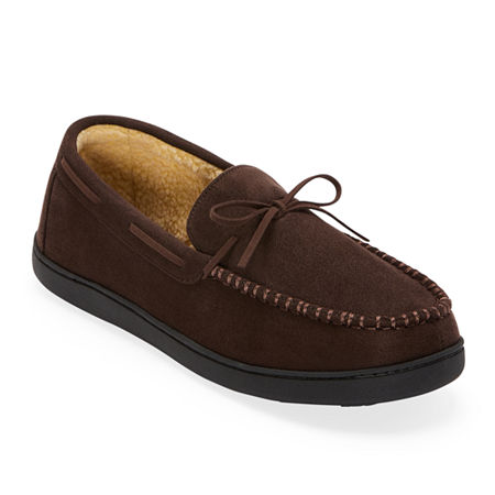Click here for St. Johns Bay Mens Moccasin Slippers  X-large  Bro... prices
