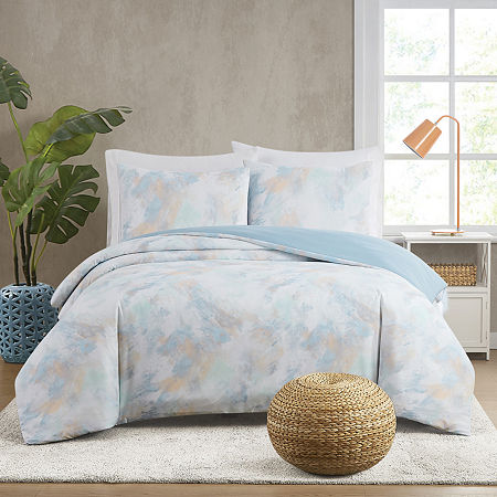 Truly Soft Hannah Watercolor 3-Pc. Comforter Set  King - Blue