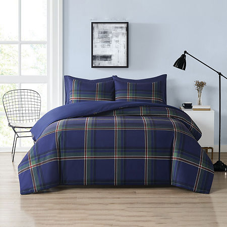 Truly Soft Bronson Plaid 3-Pc. Comforter Set  King - Navy